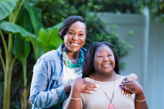 adult with intellectual developmental disability and her caregiver ...